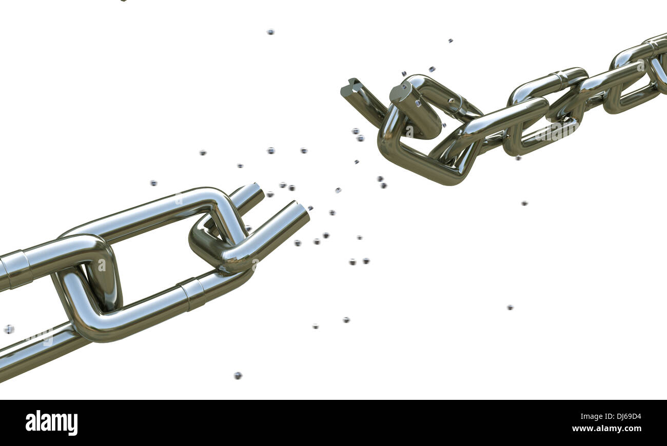 broken chain isolated on white background Stock Photo - Alamy