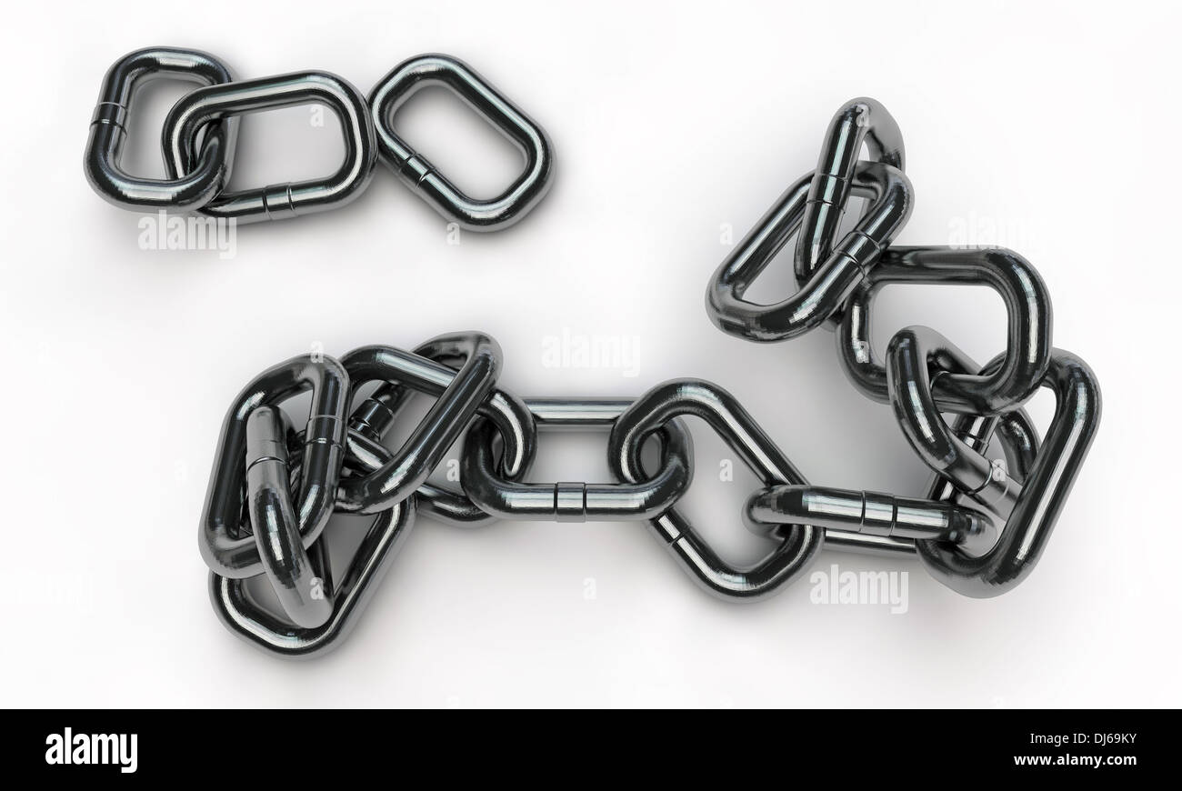 chrome chain isolated on white background Stock Photo - Alamy