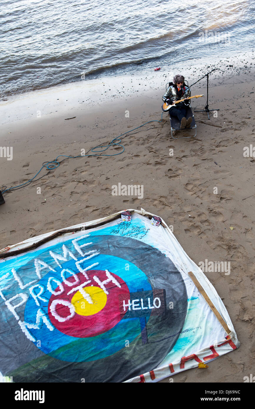 Flame Proof Moth (also known as Tim Siddall), performing in the River ...