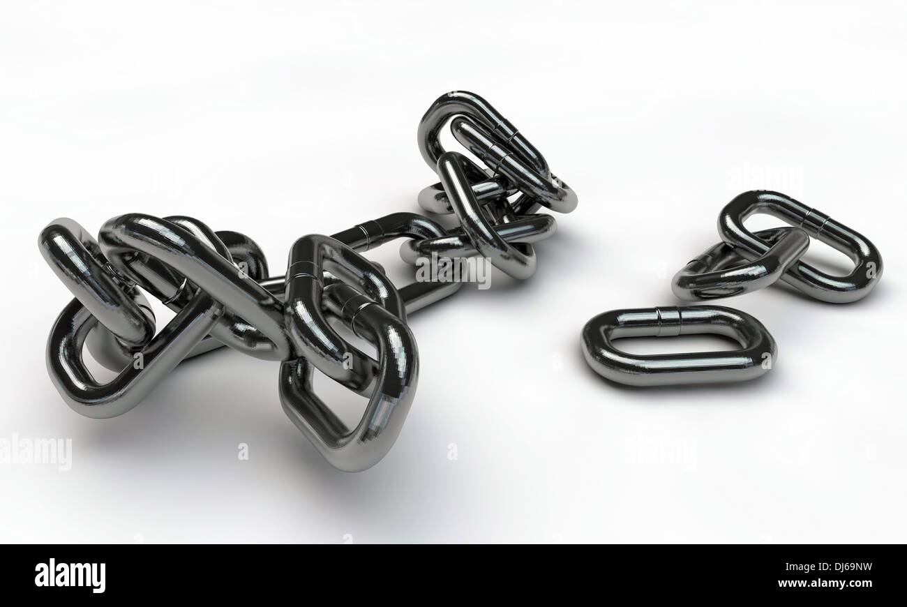 chrome chain isolated on white background Stock Photo - Alamy