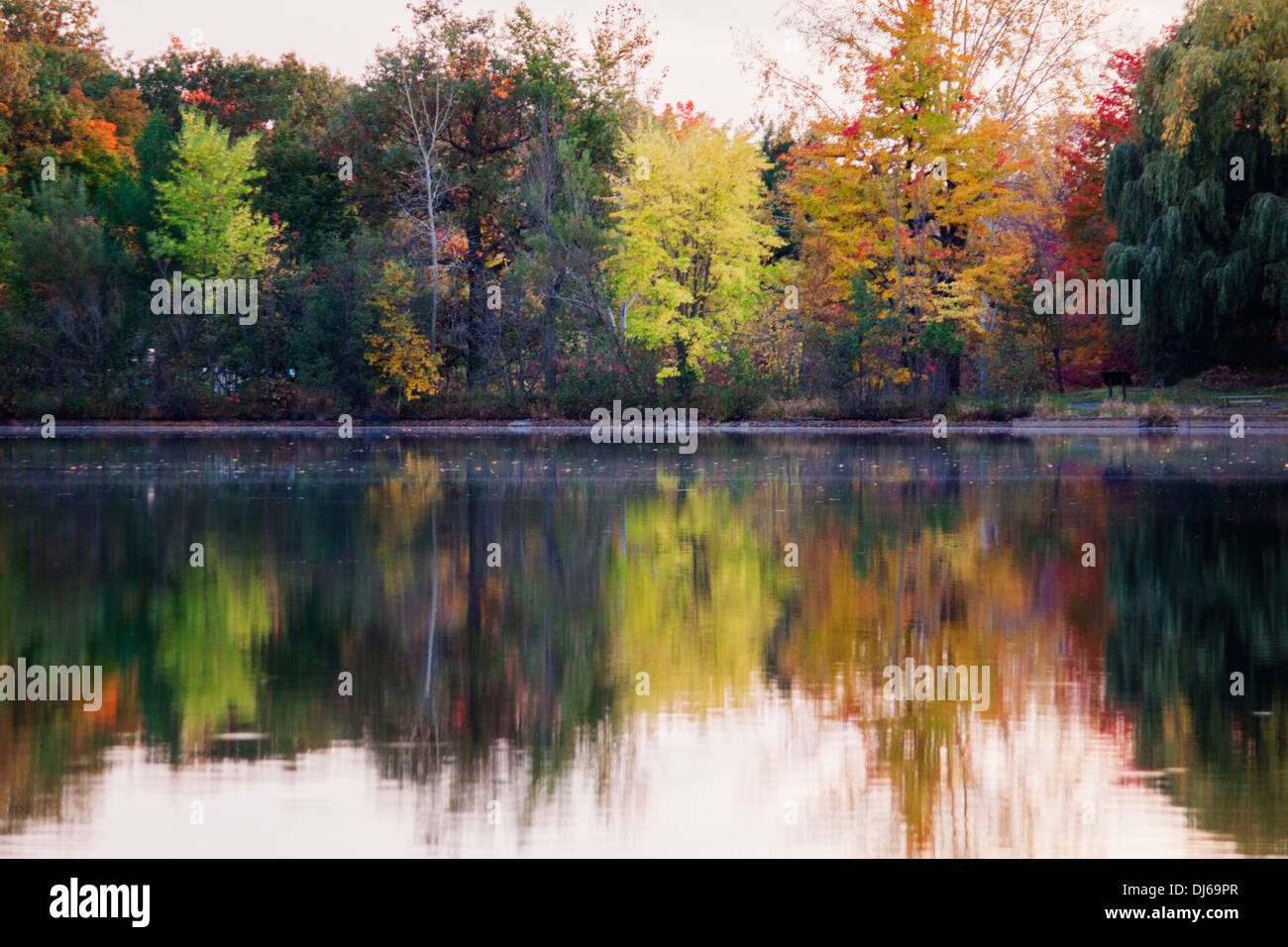Beautiful lake reflection in Quebec-Canada Stock Photo - Alamy