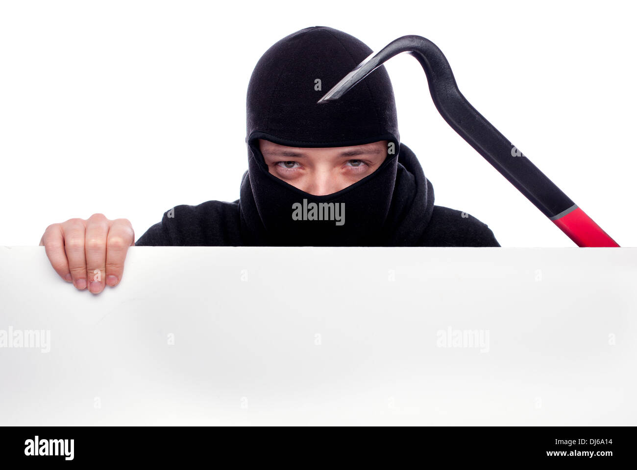 thief or burglar man isolated over white Stock Photo - Alamy