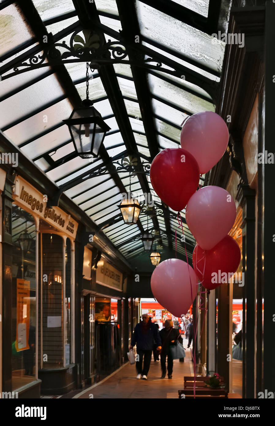 Balloons in the arcade of Newark, Nott. England Stock Photo - Alamy