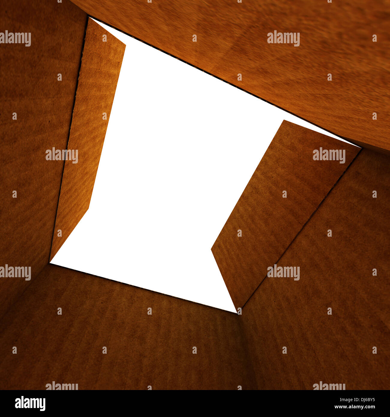 empty open cardboard box isolated on white background Stock Photo - Alamy