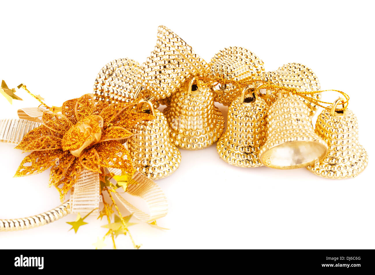 Christmas bells decoration isolated on white background Stock Photo - Alamy