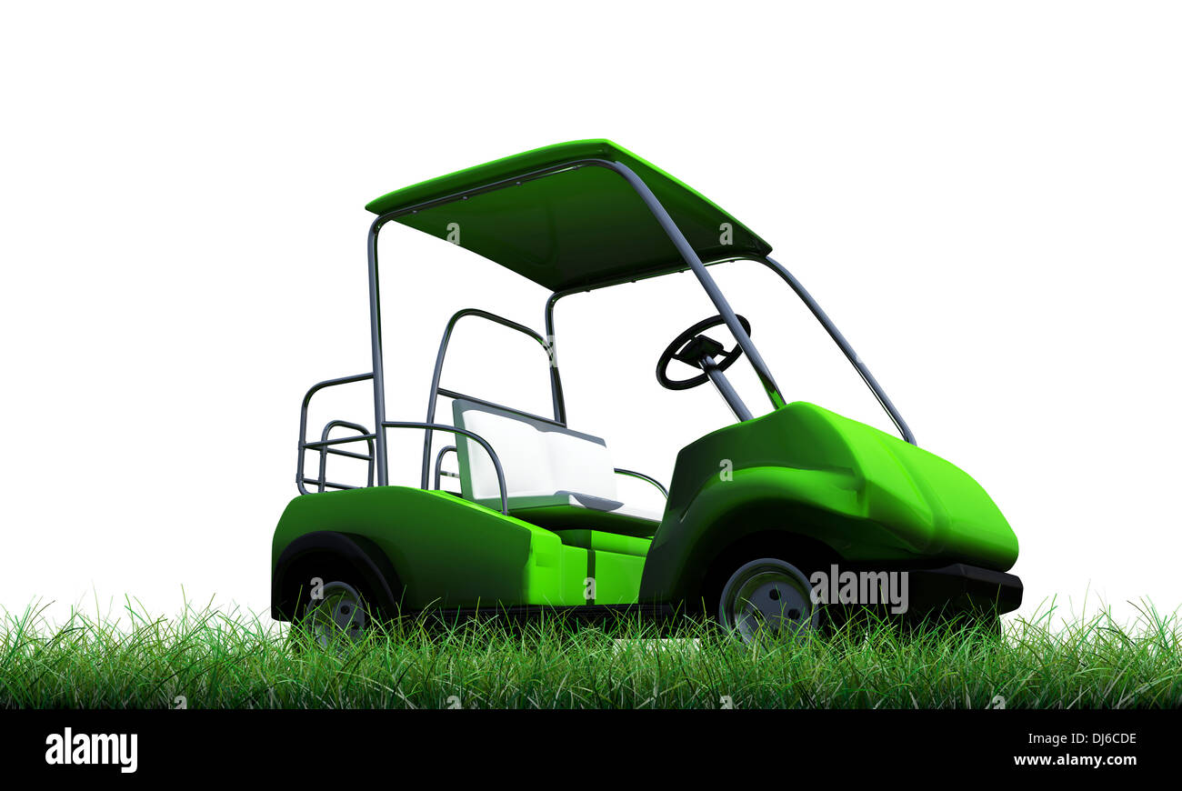golf cart on green grass Stock Photo - Alamy