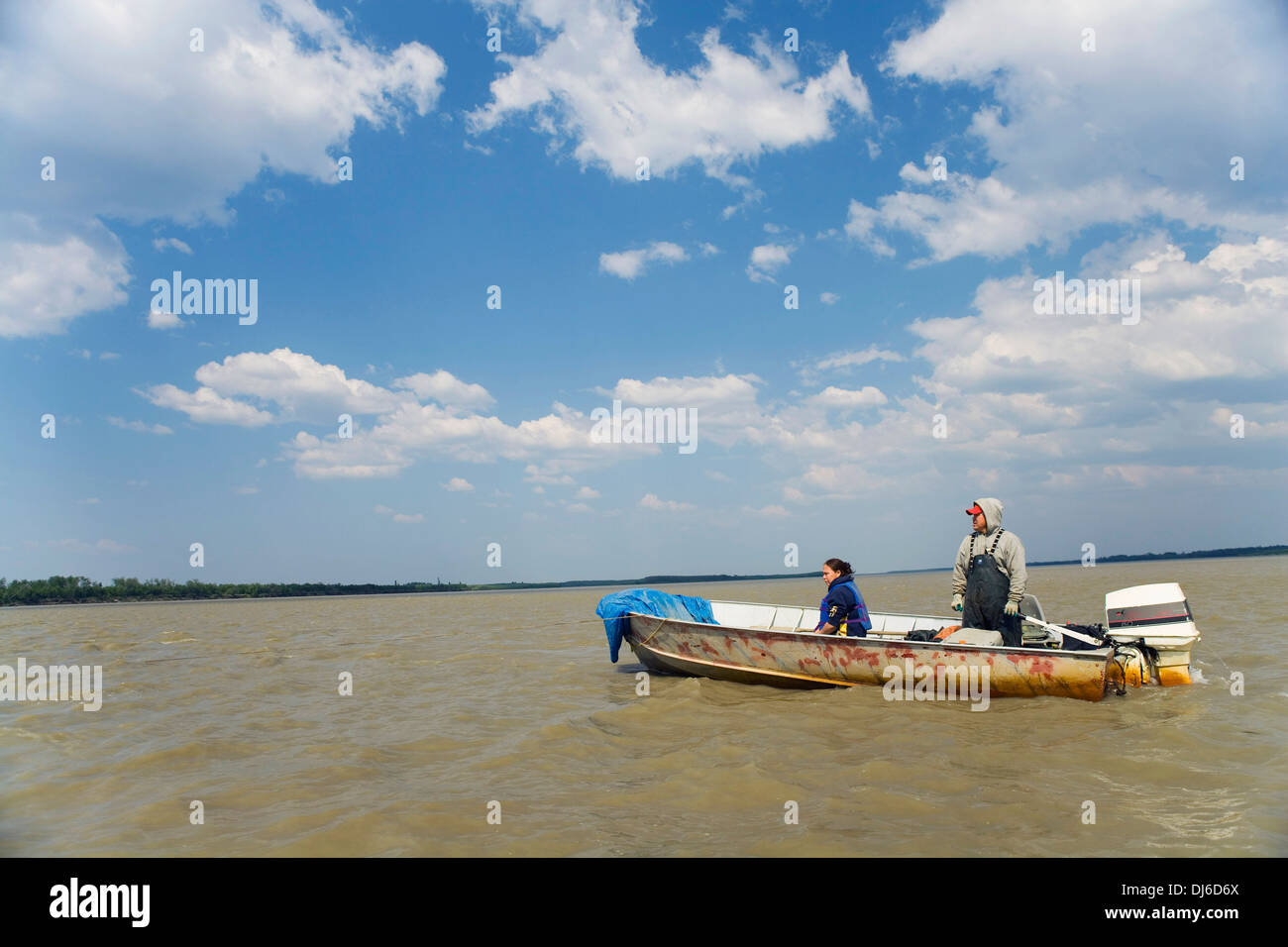 Native Yupik Eskimo Father & Daughter Subsistence Drift Netting For ...