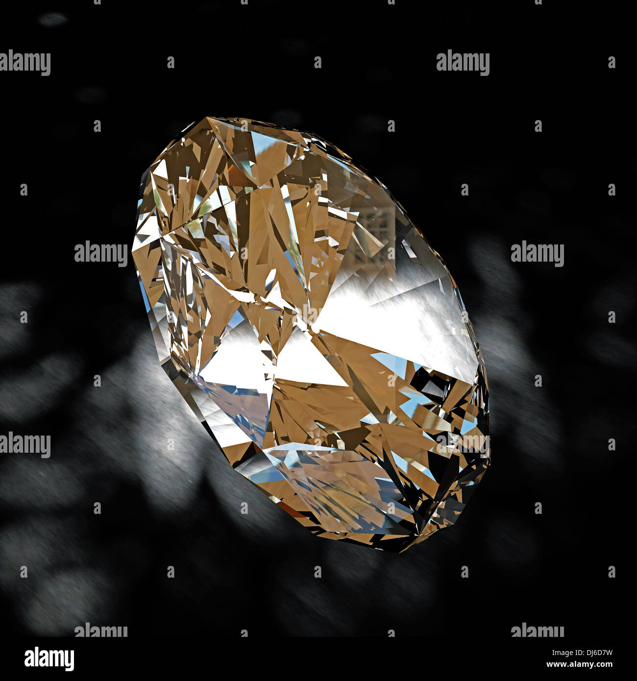 huge diamond on black glossy plane Stock Photo - Alamy