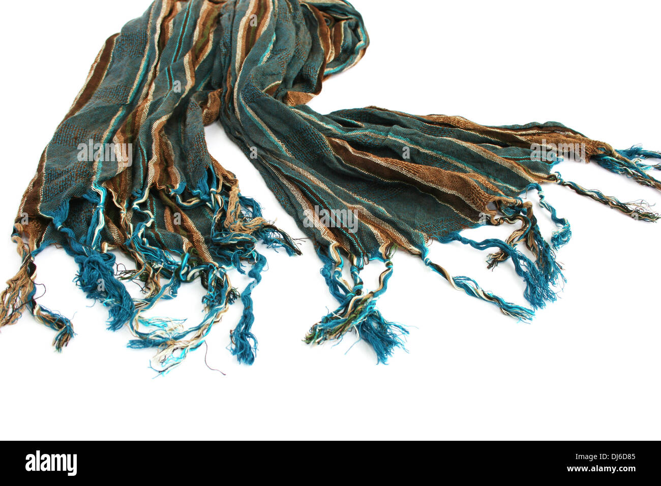 Colorful stylish scarf isolated on white background Stock Photo - Alamy