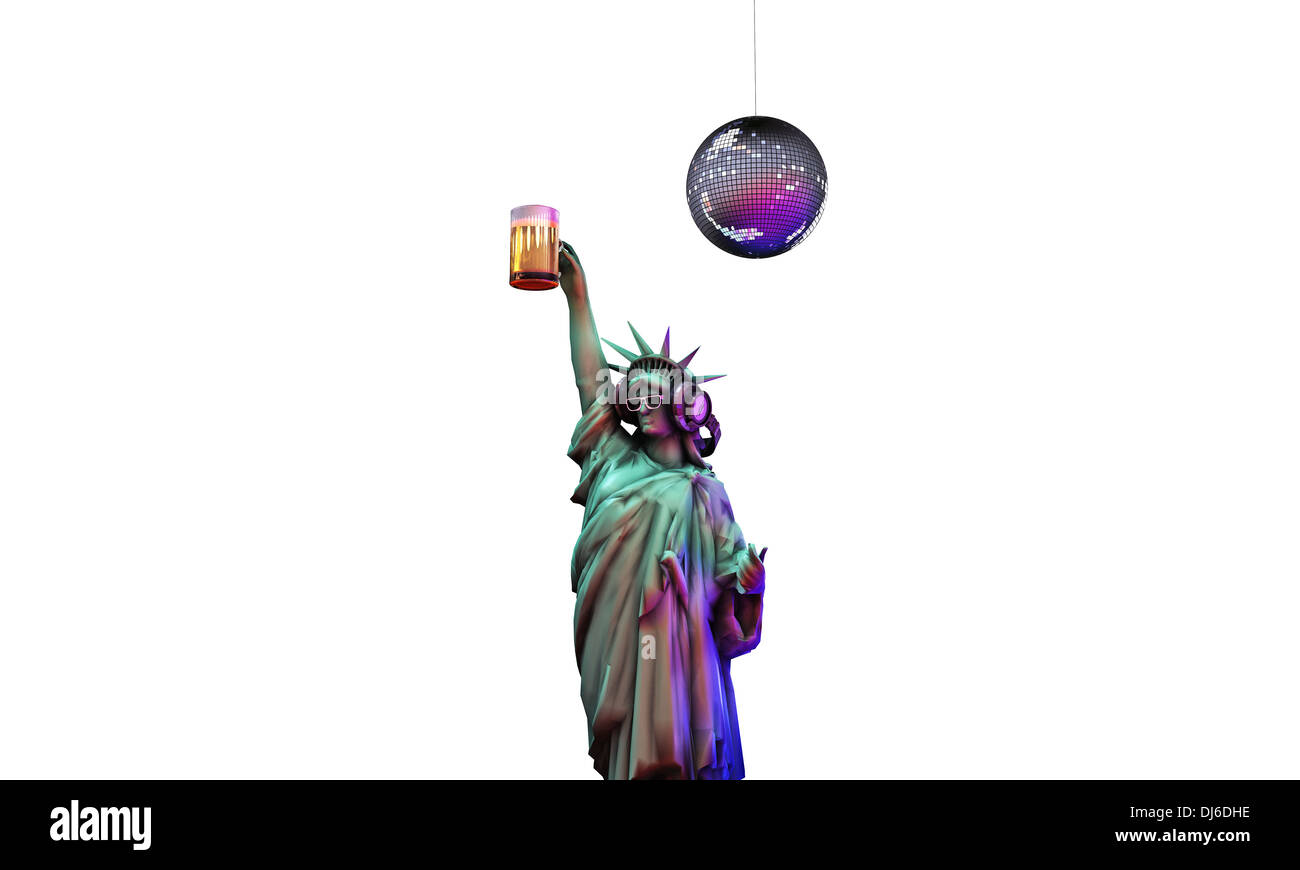 liberty statue drinking beer Stock Photo - Alamy
