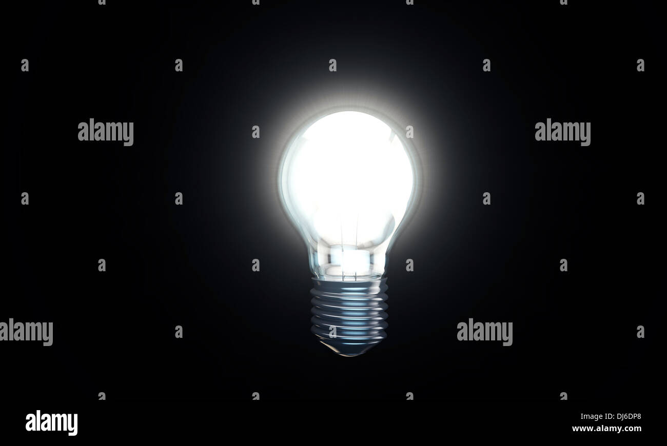light bulb isolated on black background Stock Photo - Alamy