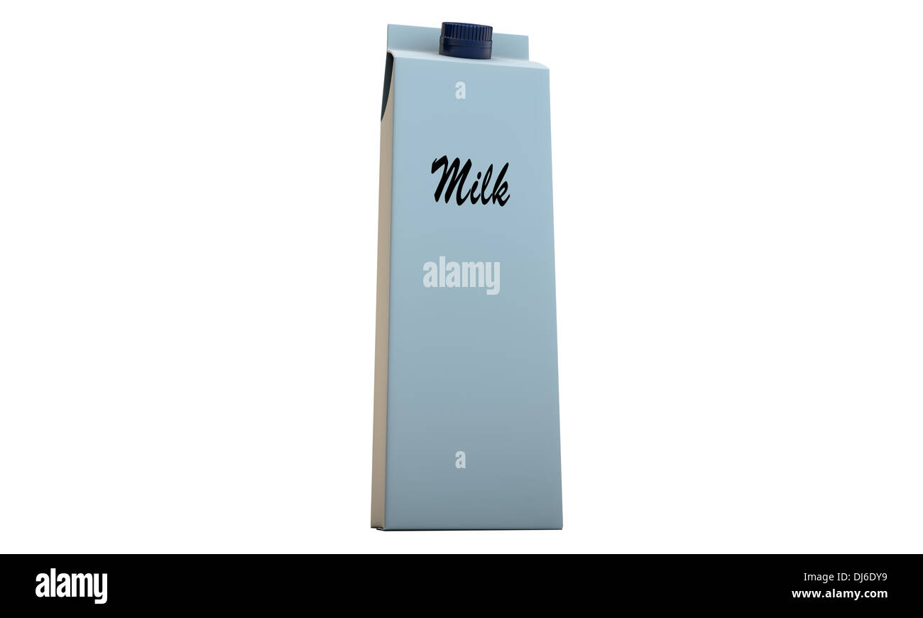 milk package isolated on white background Stock Photo - Alamy