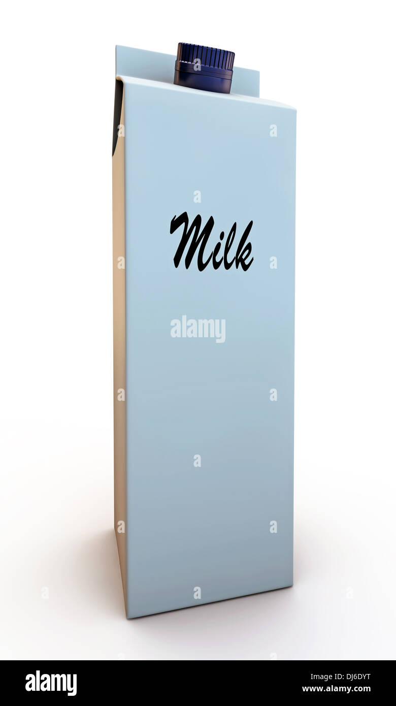milk package isolated on white background Stock Photo - Alamy