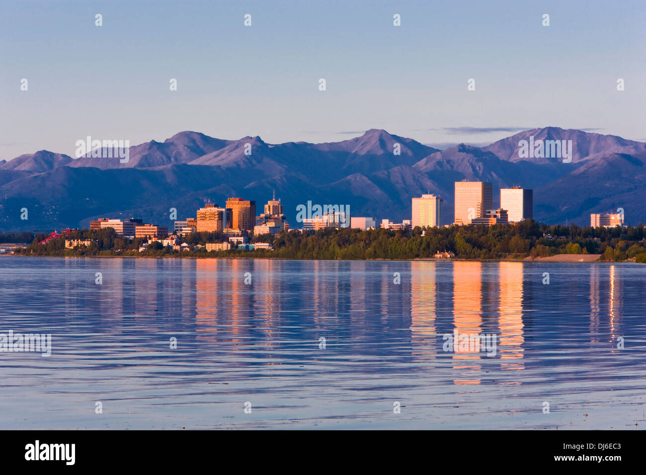The Anchorage Skyline At Sunset Taken From The Tony Knowles Coastal ...