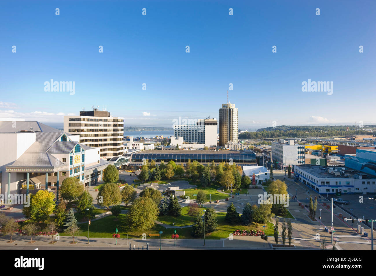 View Overlooking Town Square And The Performing Arts Center In Downtown ...