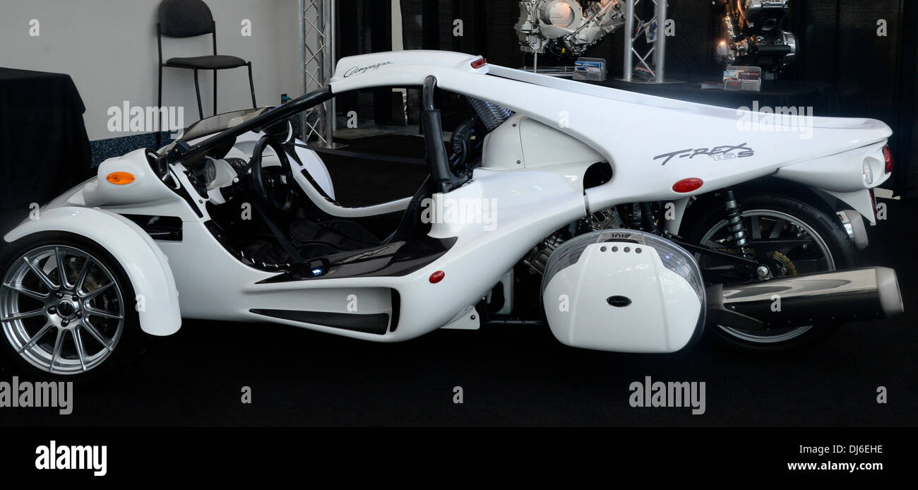 LA, CA, USA . 21st Nov, 2013. The T-Rex 3 wheel cars on displays during ...