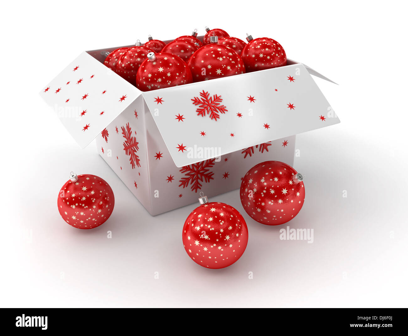 Christmas balls in box Stock Photo - Alamy