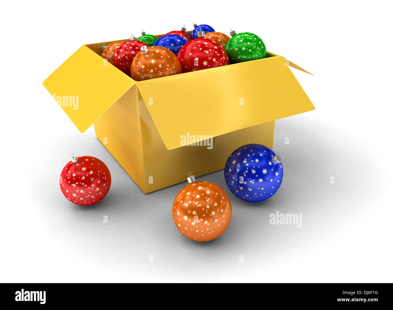 Christmas balls in box Stock Photo - Alamy