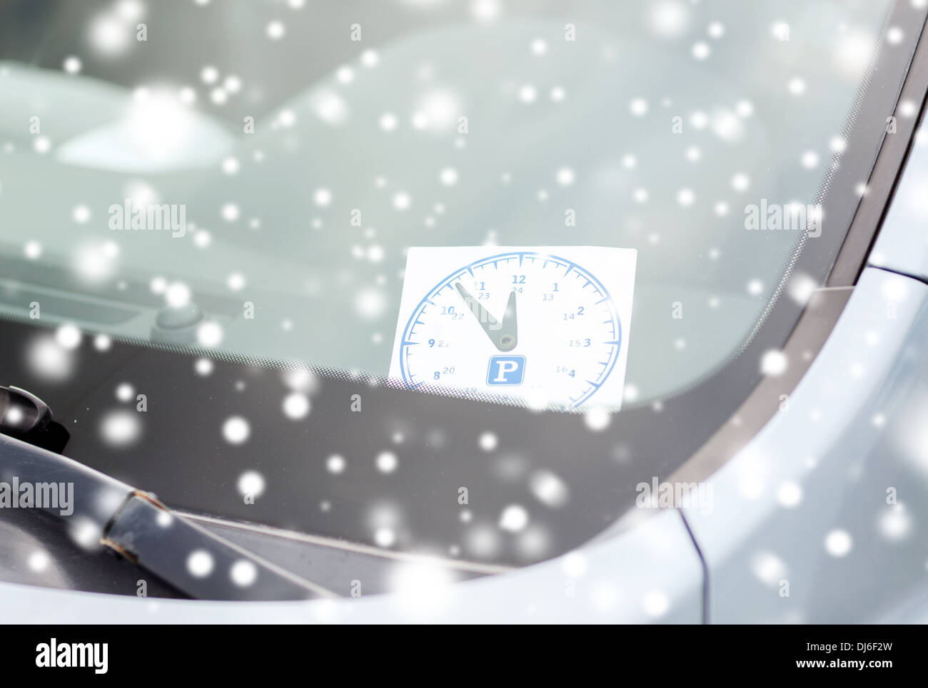 parking clock on car dashboard Stock Photo - Alamy