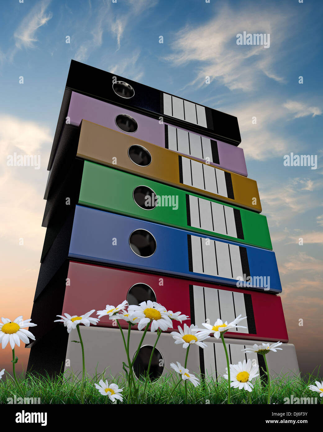 pile of office folders Stock Photo - Alamy