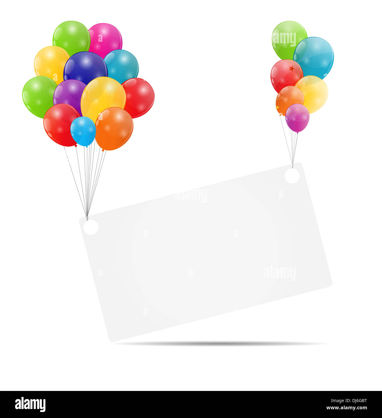 Color glossy balloons card background vector illustration Stock Photo ...
