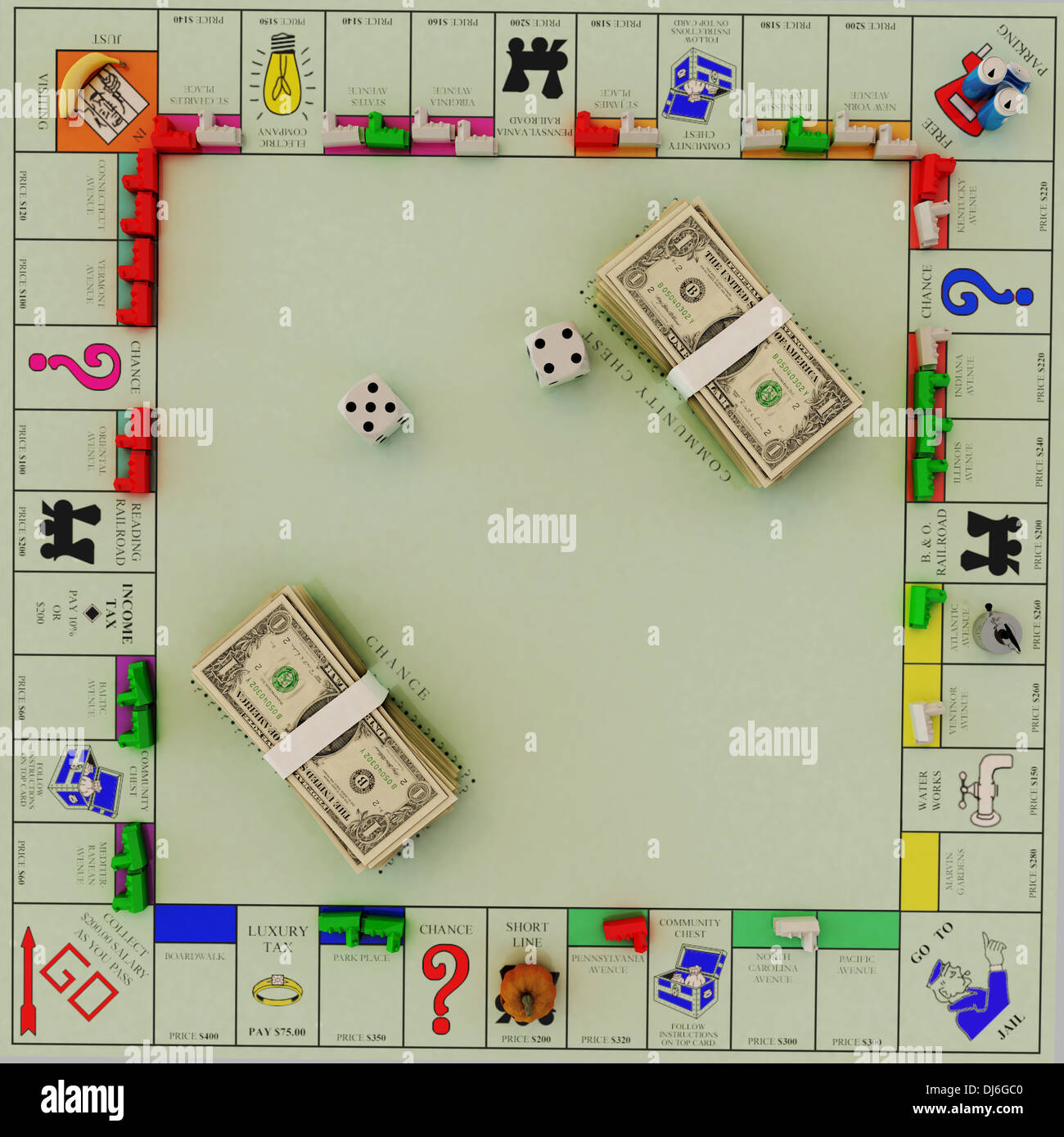 social game with true dollars like money Stock Photo - Alamy