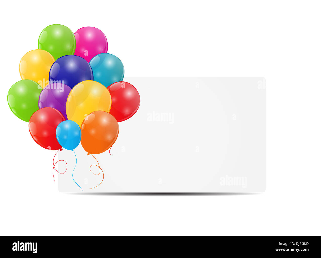 Color glossy balloons card background vector illustration Stock Photo ...