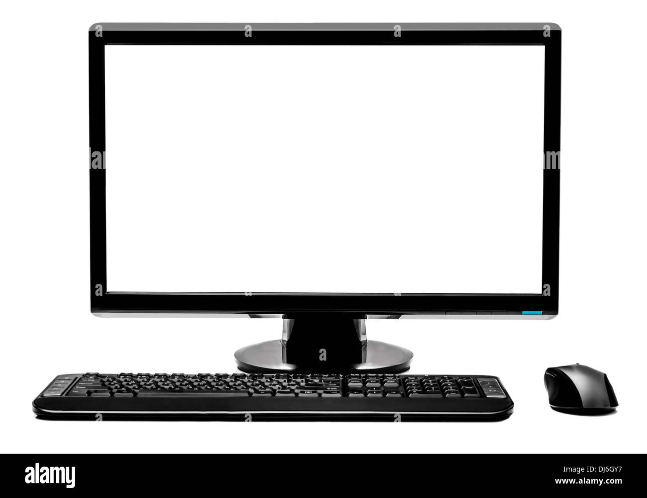 Desktop computer and keyboard and mouse on white Stock Photo - Alamy