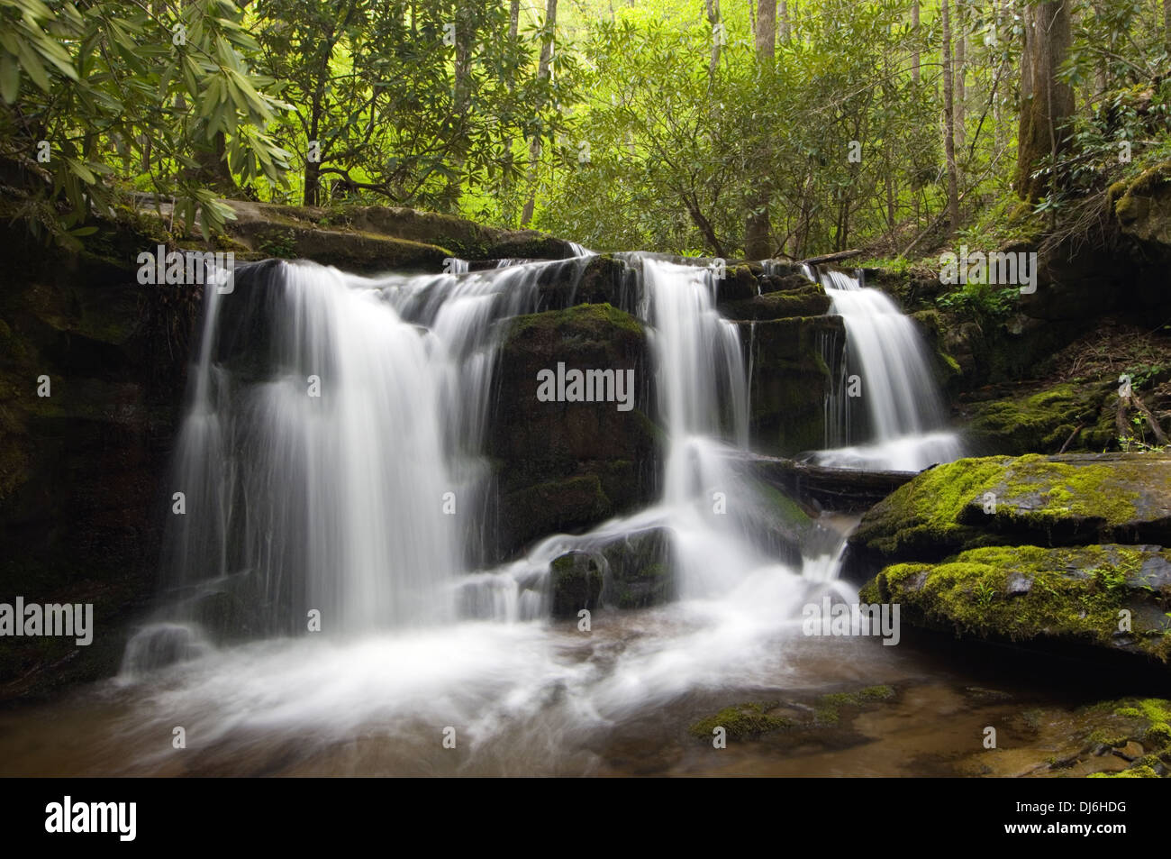 Triple Waterfall in the Great Smoky Mountains National Park in ...