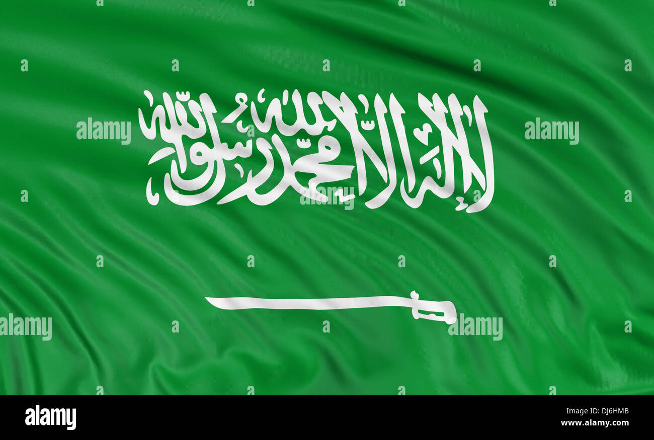 3D flag of Saudi Arabia Stock Photo - Alamy