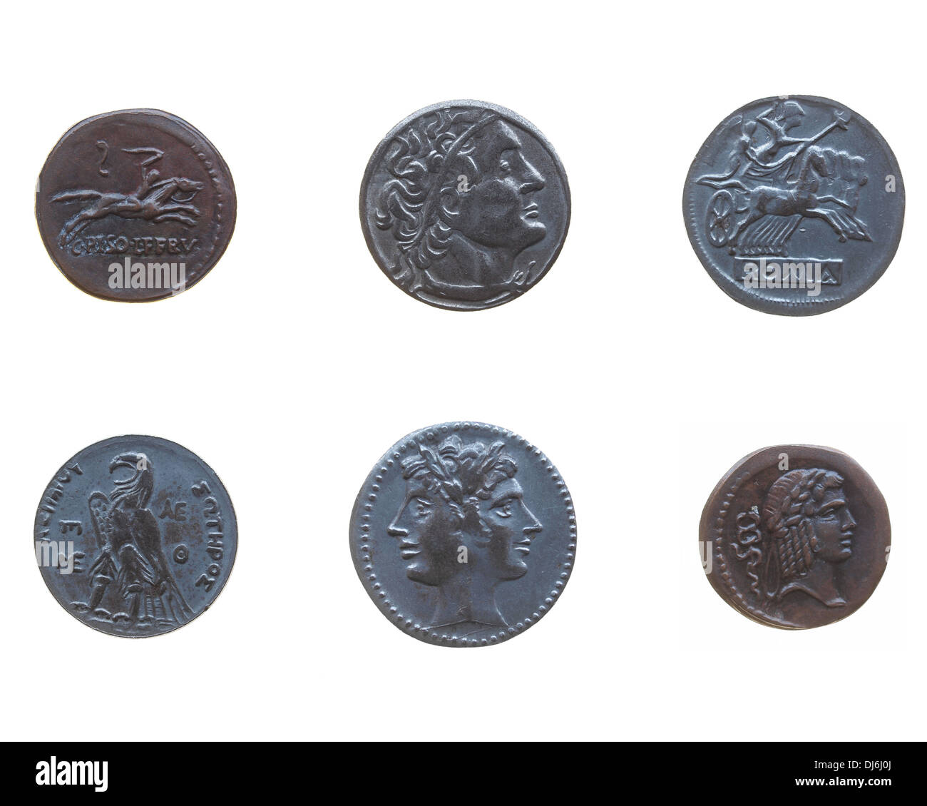 Old roman coins Cut Out Stock Images & Pictures - Alamy