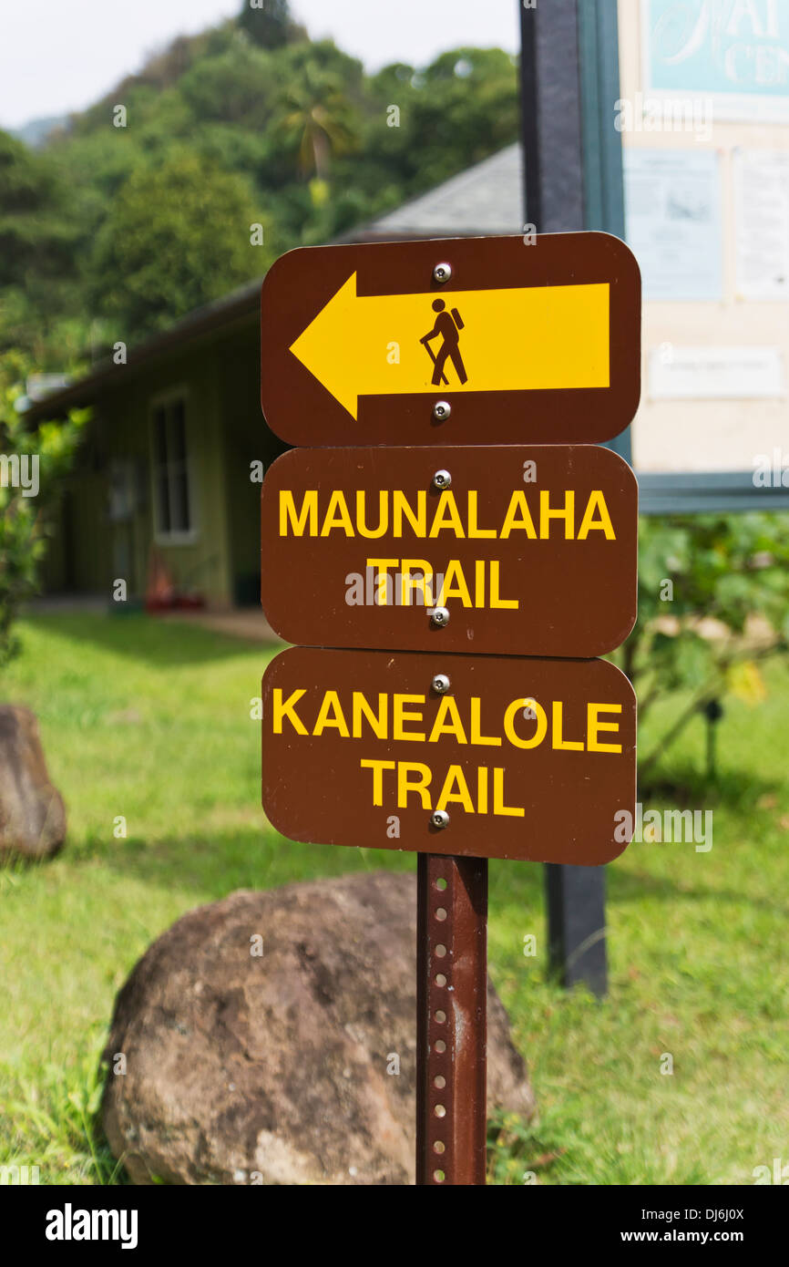 Makiki Loop Trail, With Sign Showing Direction To Trail Head; Oahu ...