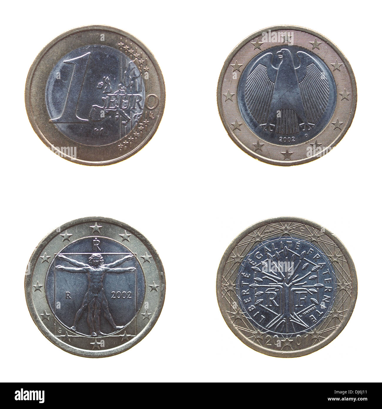 Euro coin isolated Stock Photo - Alamy