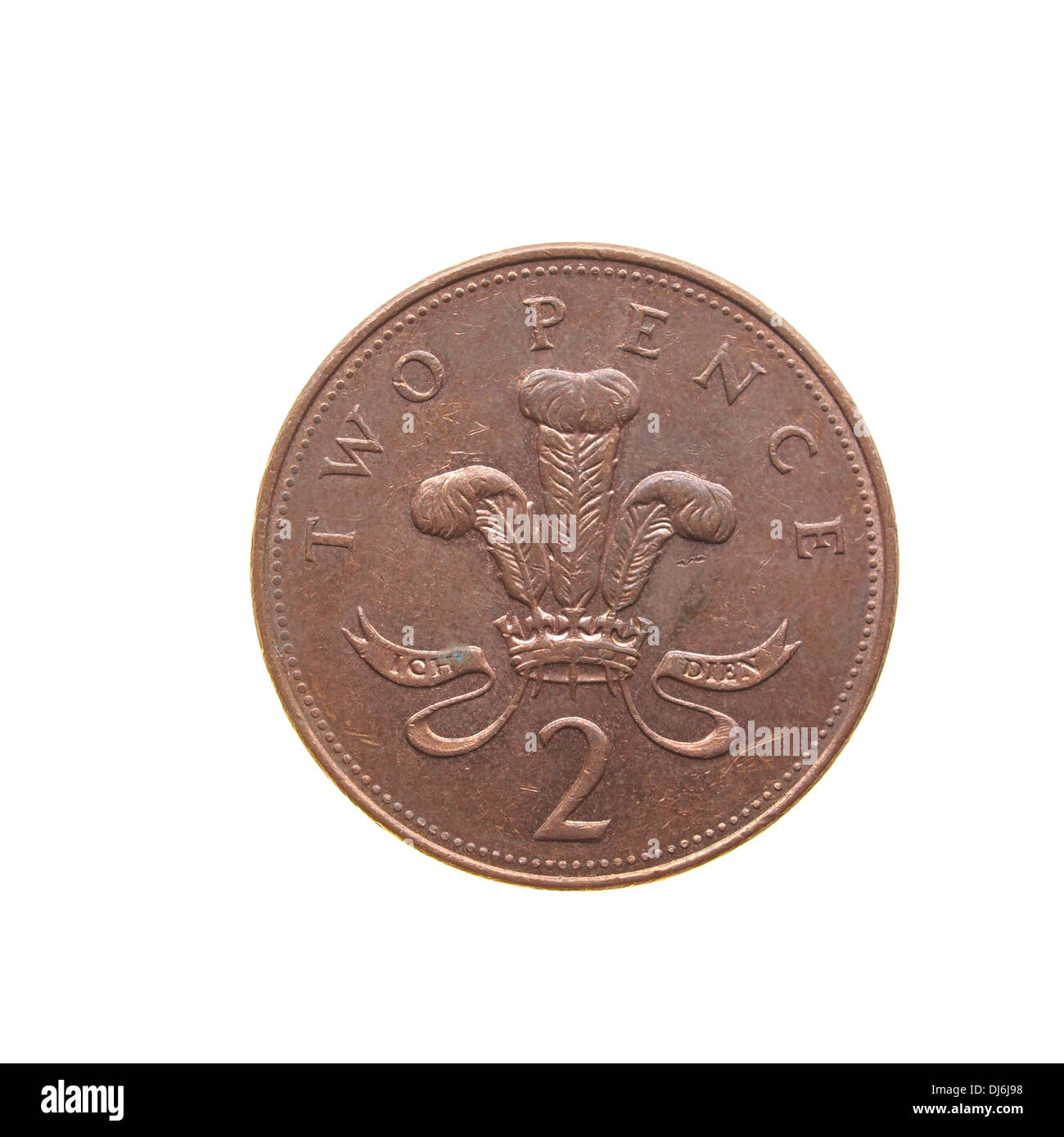 Two Pence coin isolated over a white background Stock Photo - Alamy