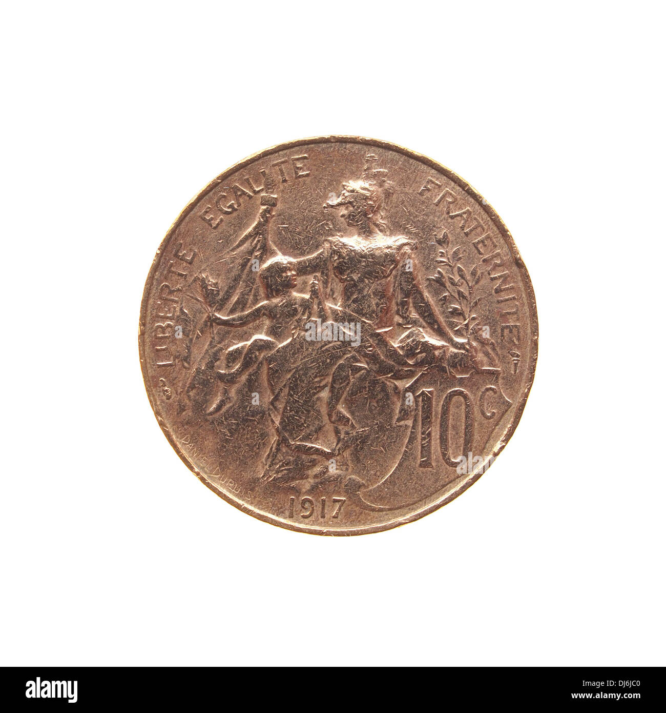 Ancient french coin isolated over a white background Stock Photo - Alamy