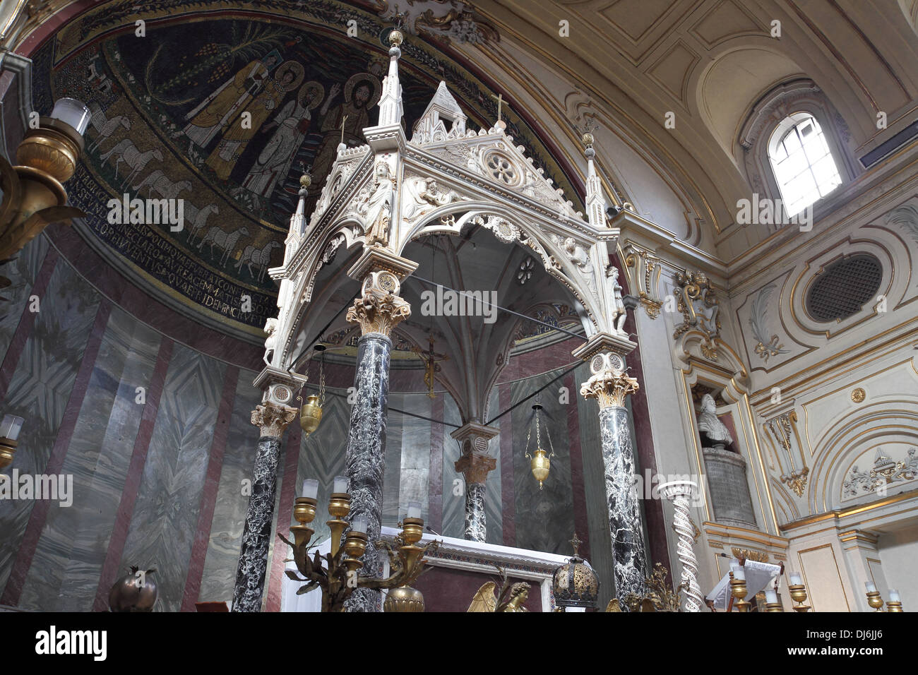 ciborium in Santa Cecilia church, Rome, Italy Stock Photo - Alamy