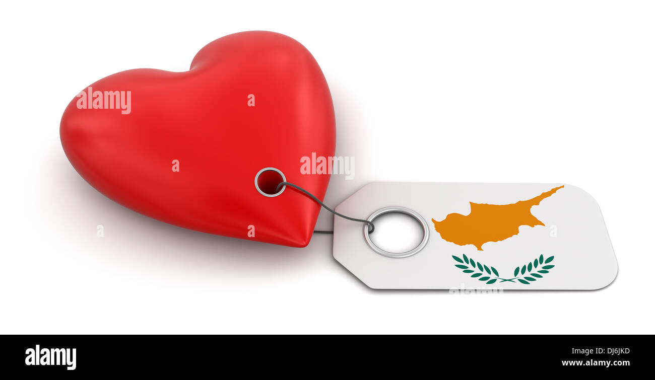 Heart with Cyprus flag (clipping path included Stock Photo - Alamy