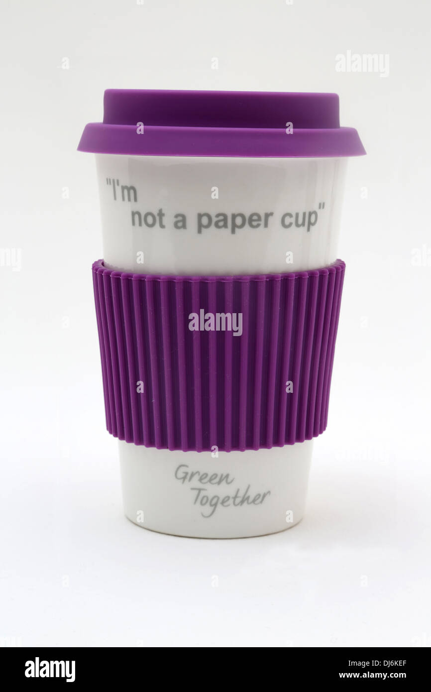 Porcelain Coffee Cup Used For Refills At Coffee Shops Stock Photo - Alamy