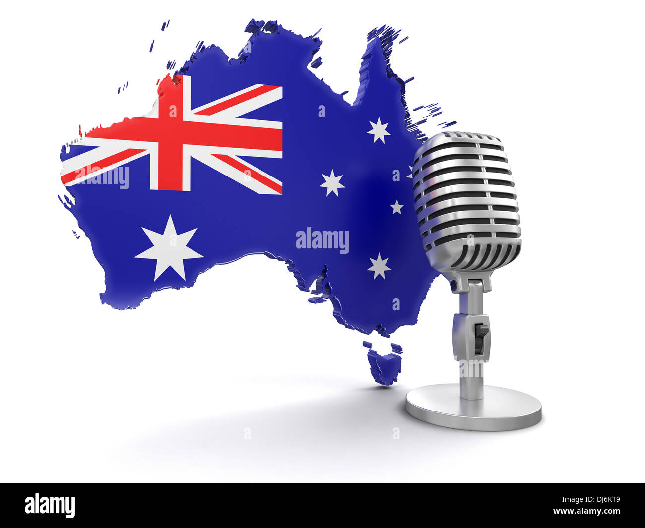 Microphone and Australia (clipping path included Stock Photo - Alamy