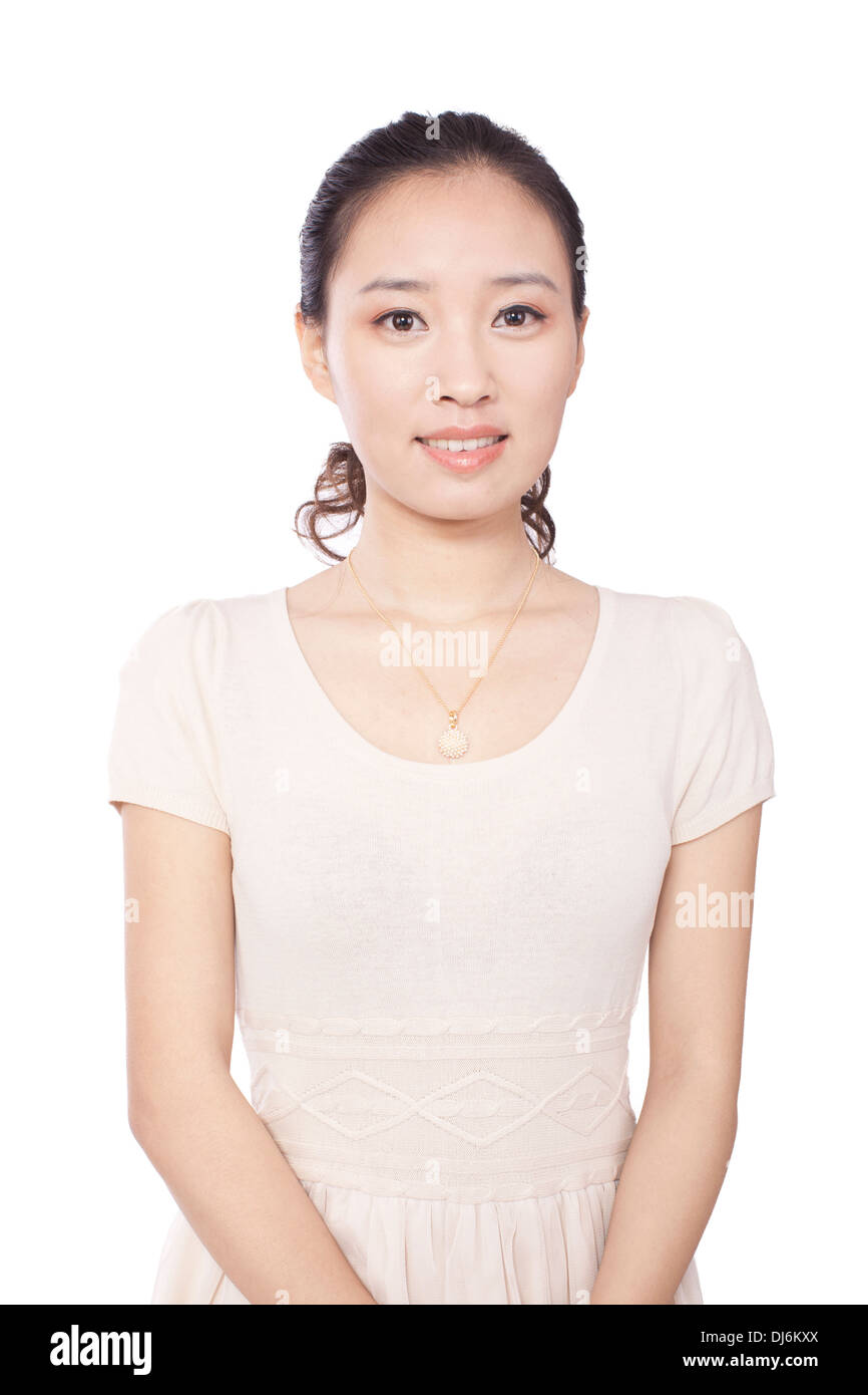 Young woman standing,portrait Stock Photo - Alamy