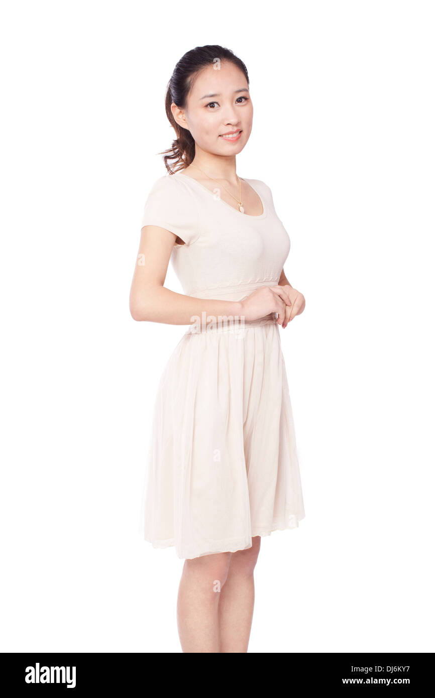 Young woman standing,portrait Stock Photo - Alamy