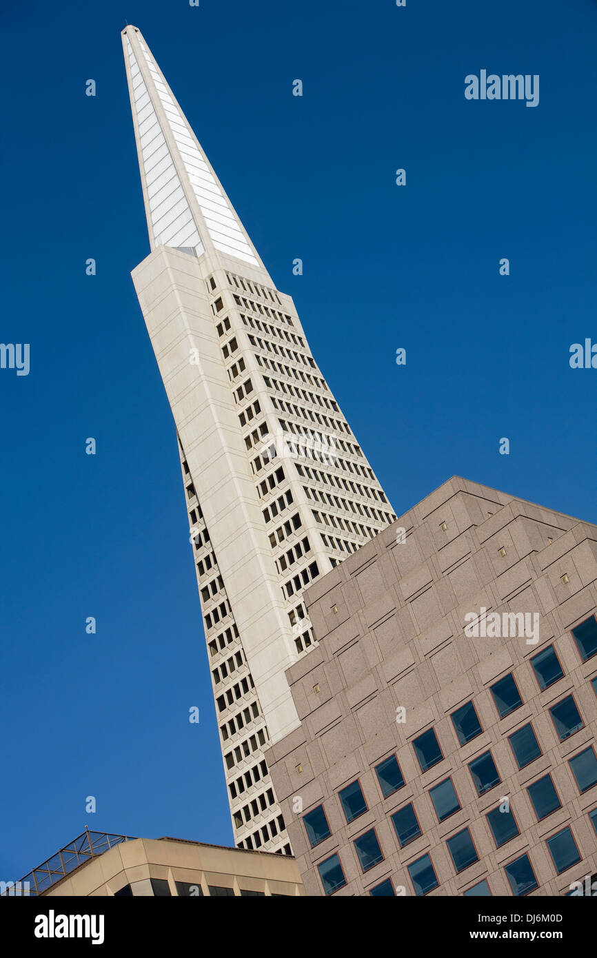 Transamerica Pyramid Pointed Building In Downtown; San Francisco ...