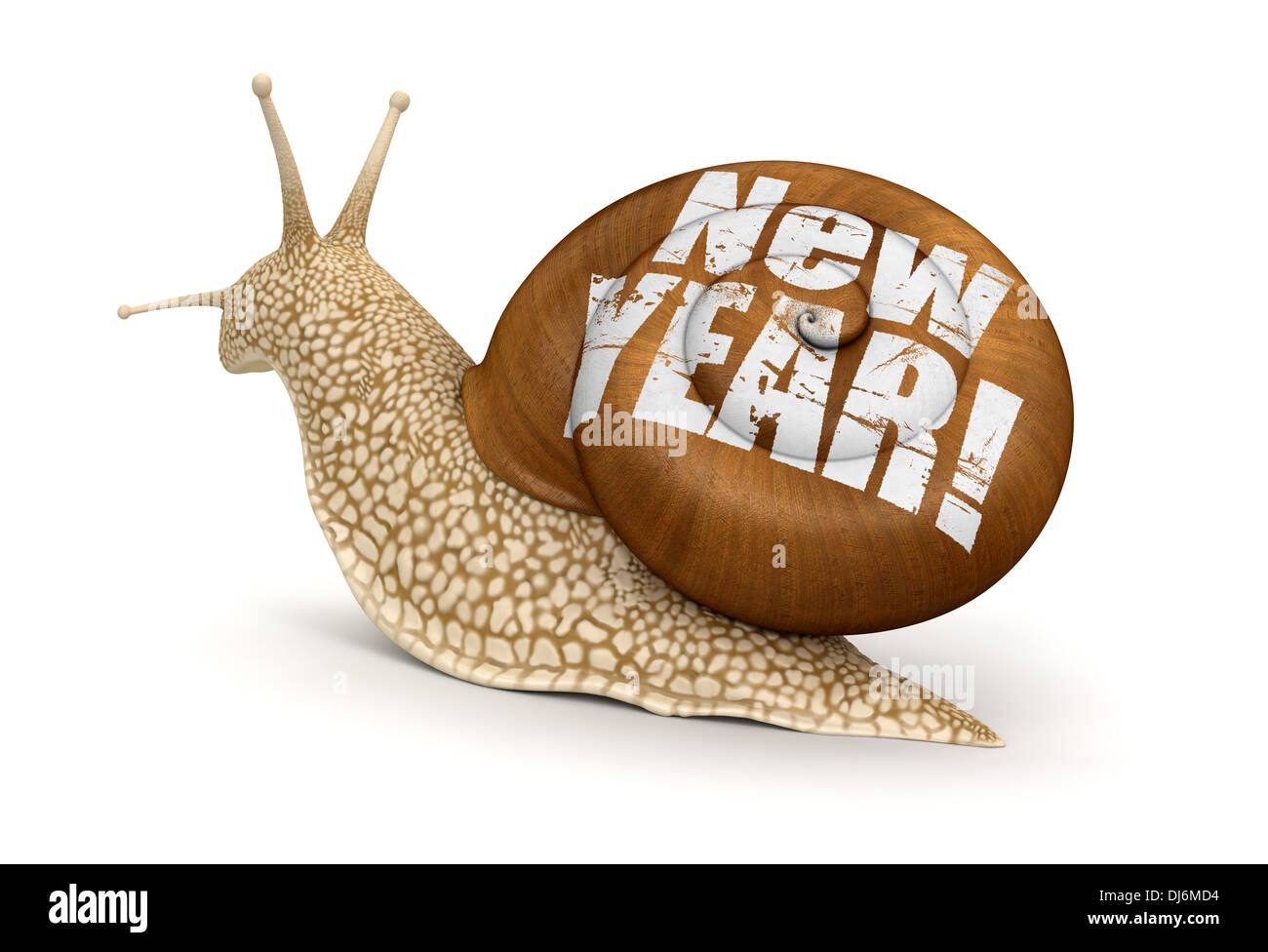 Snail New Year (clipping path included Stock Photo - Alamy