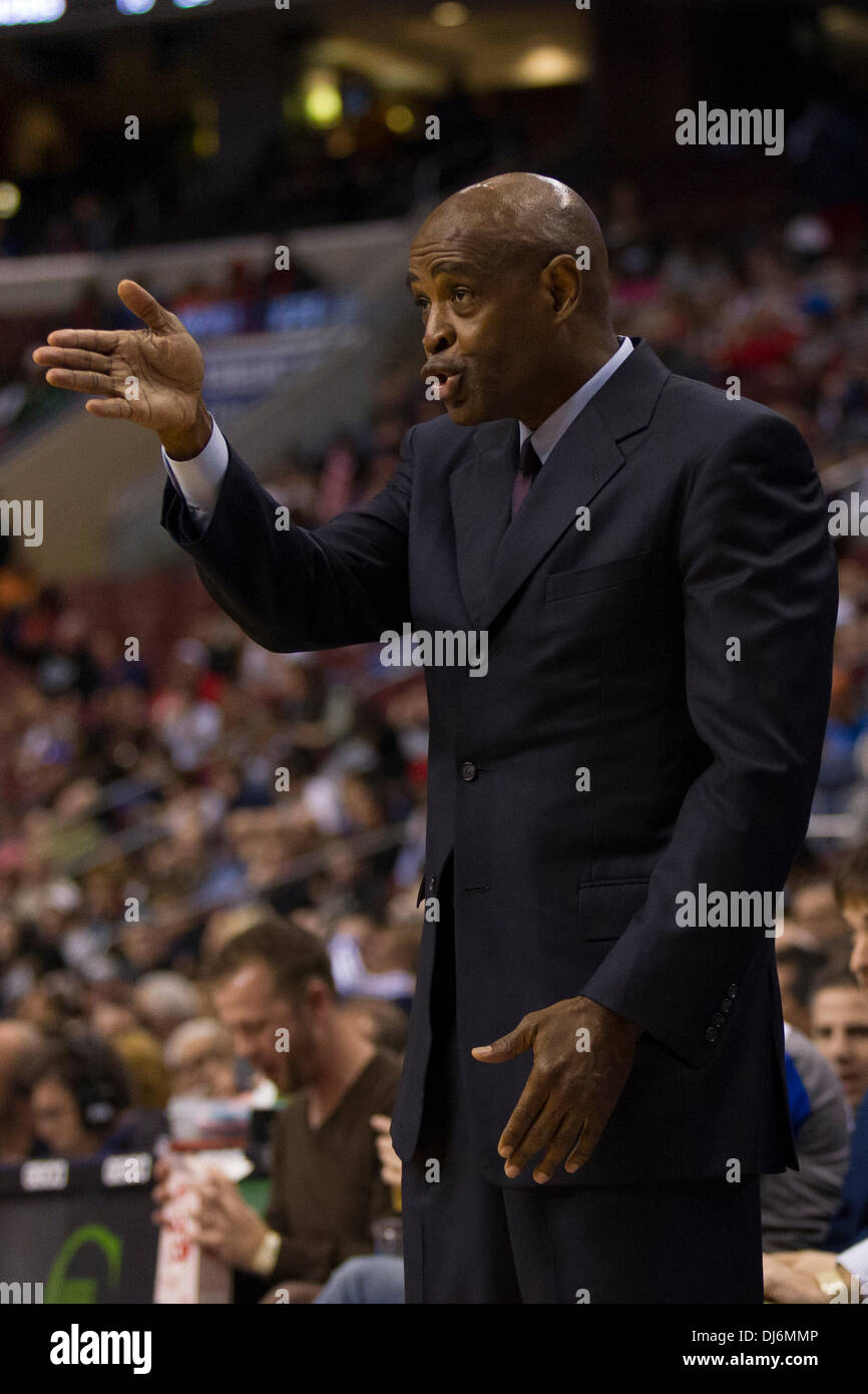 Philidelphia, PA, USA. 22nd Nov, 2013. Milwaukee Bucks head coach Larry ...