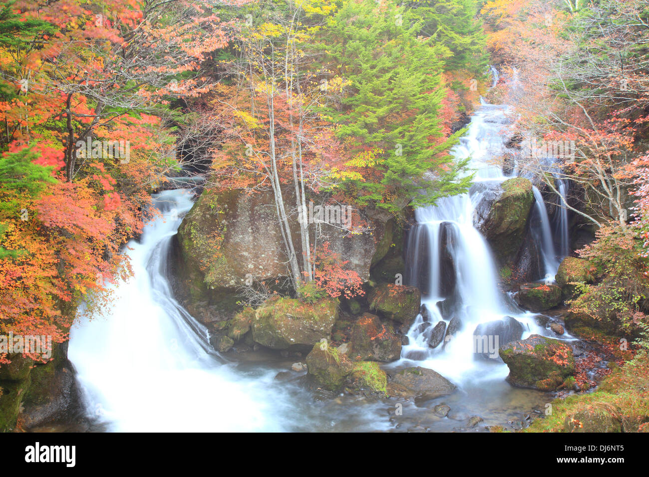 Ryuzu Waterfall of autumn in Nikko, Tochigi, Japan Stock Photo - Alamy
