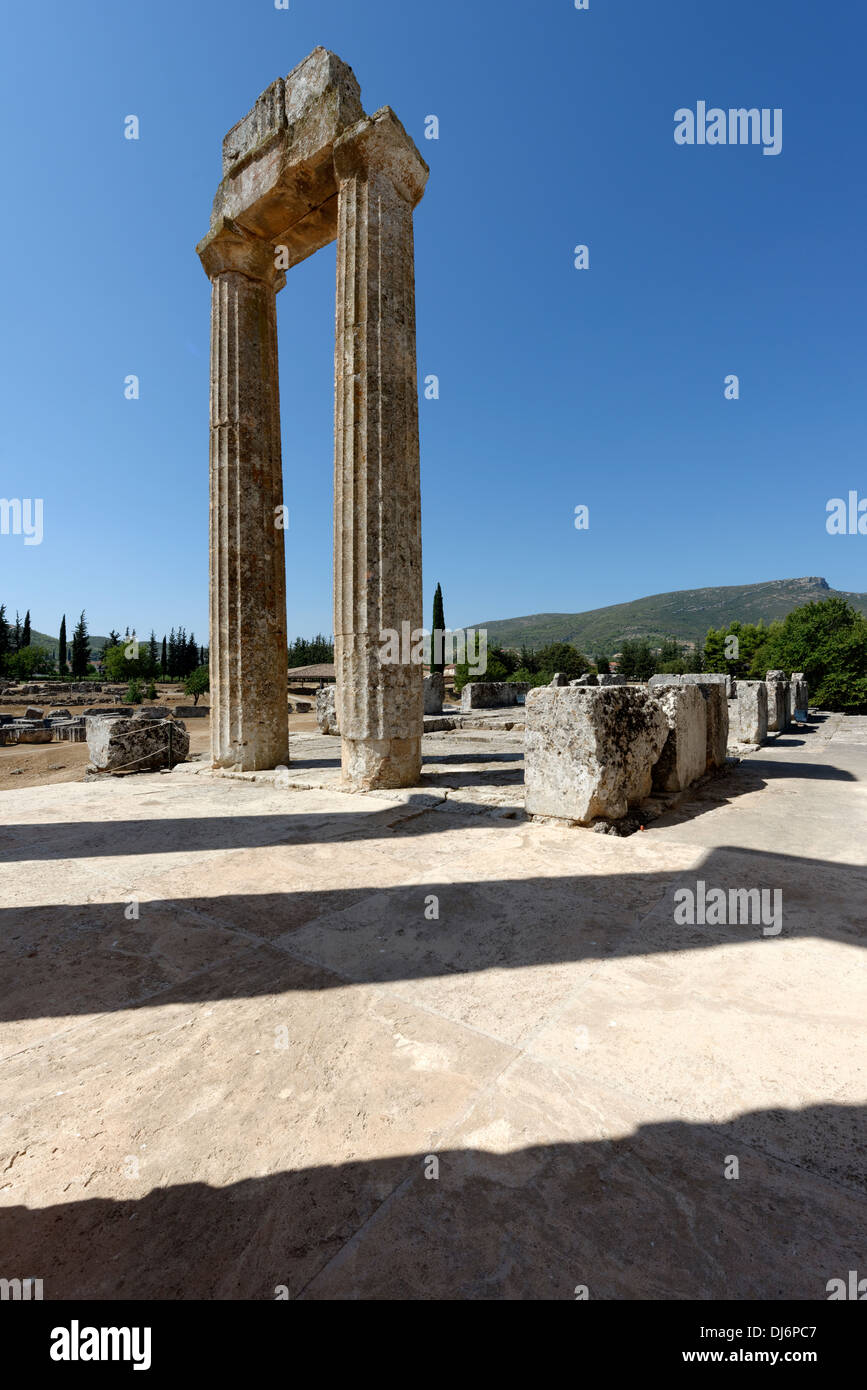 The Temple of Zeus in the centre of the Sanctuary of Zeus at Nemea ...
