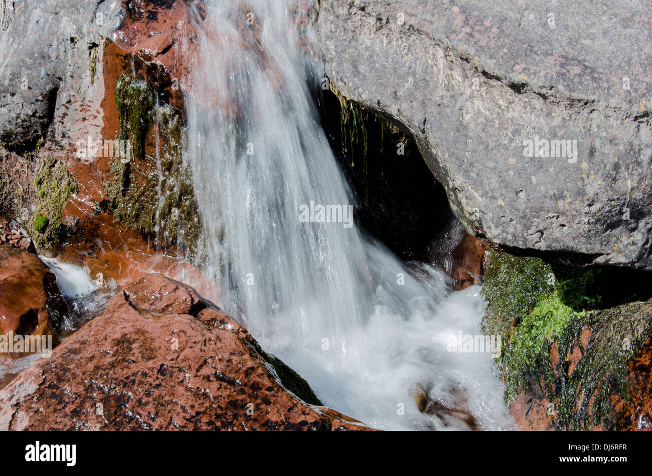 Closeup small mountain waterfall hi-res stock photography and images ...