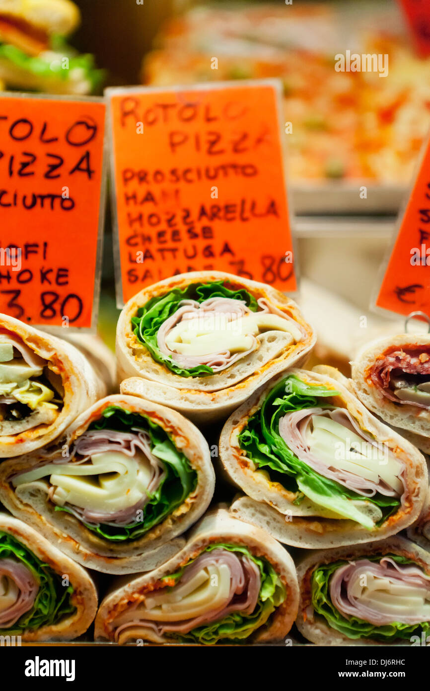 Wraps On Display At A Restaurant; Venice, Italy Stock Photo - Alamy