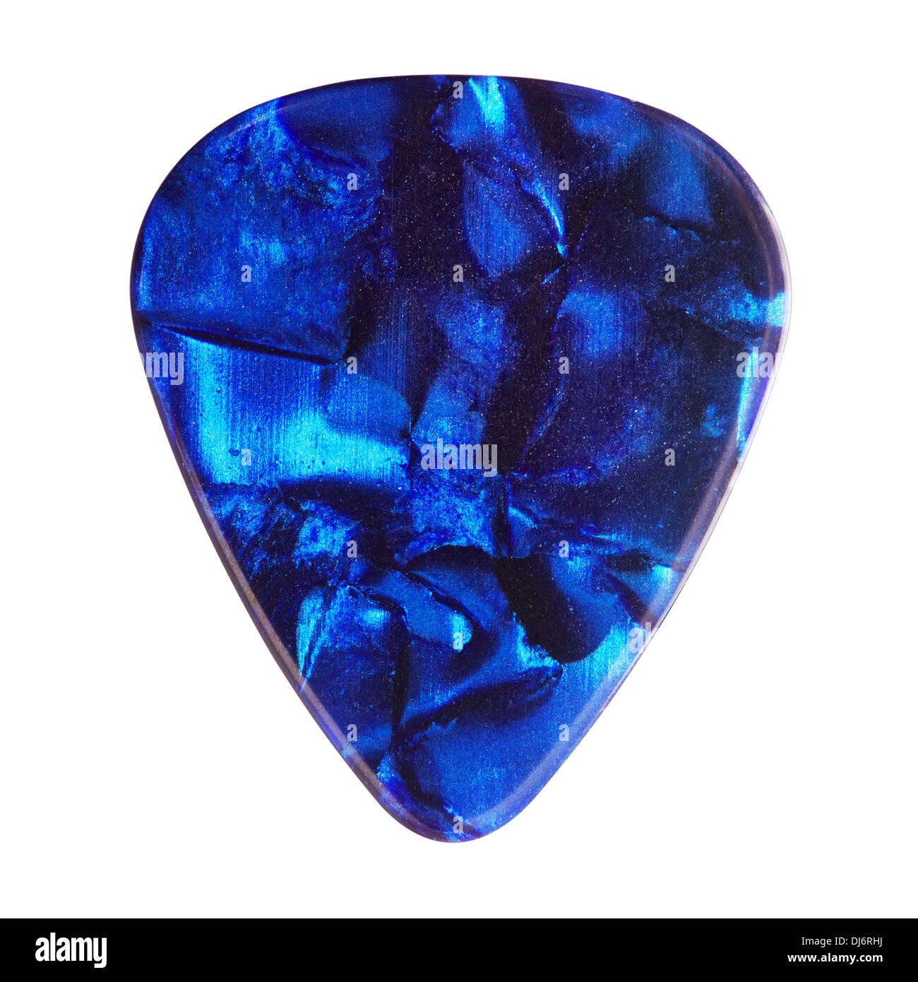 blue guitar plectrum, isolated on white background Stock Photo - Alamy