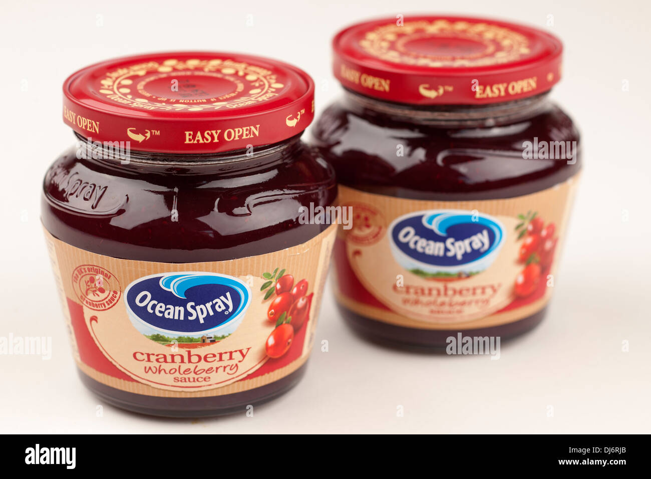 Two jars of Ocean Spray wholeberry cranberry sauce Stock Photo - Alamy
